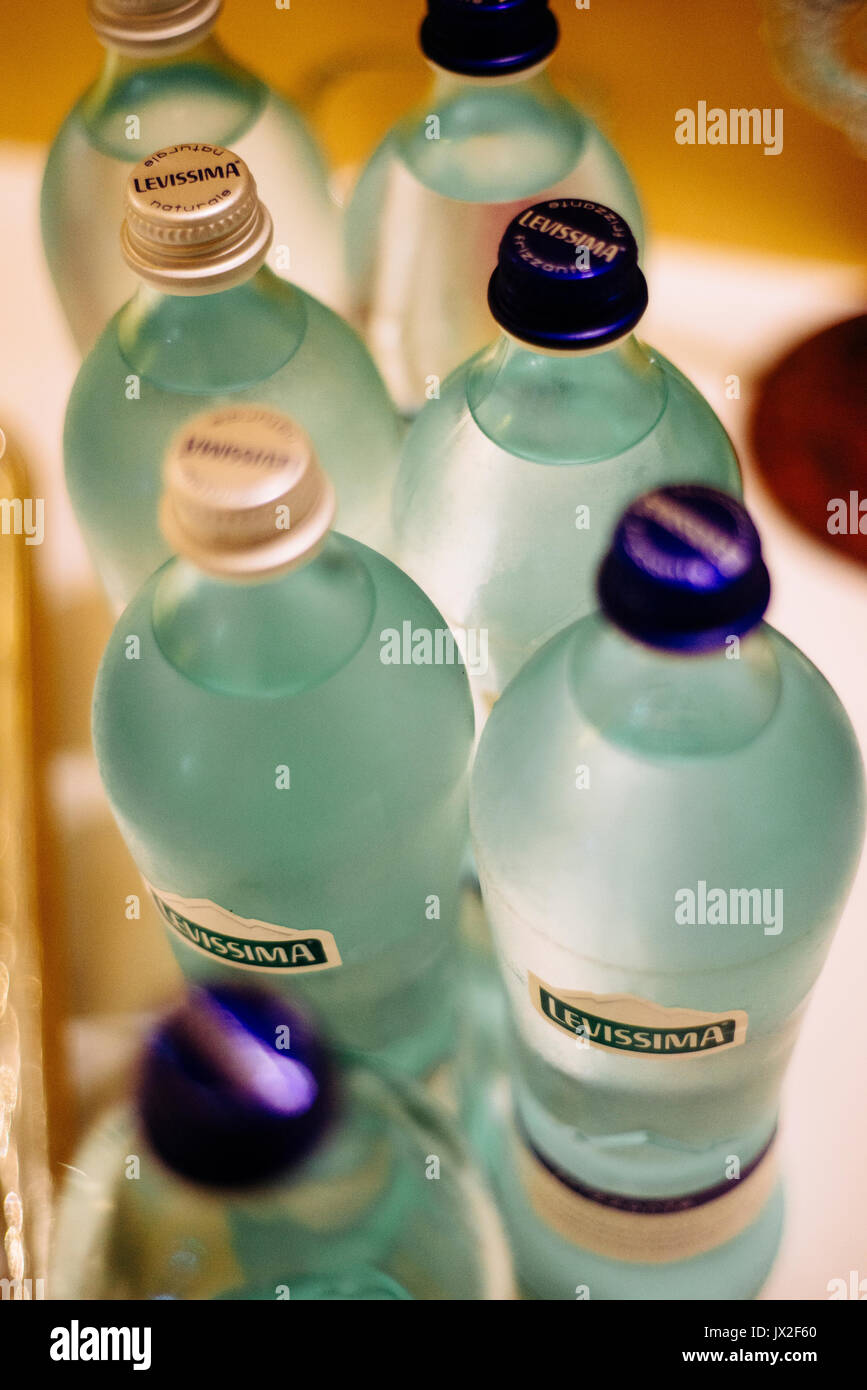 Glass bottles with water Stock Photo - Alamy
