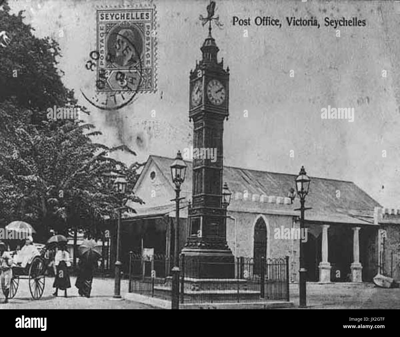 Post office clock tower Victoria Seychelles 1900s Stock Photo - Alamy