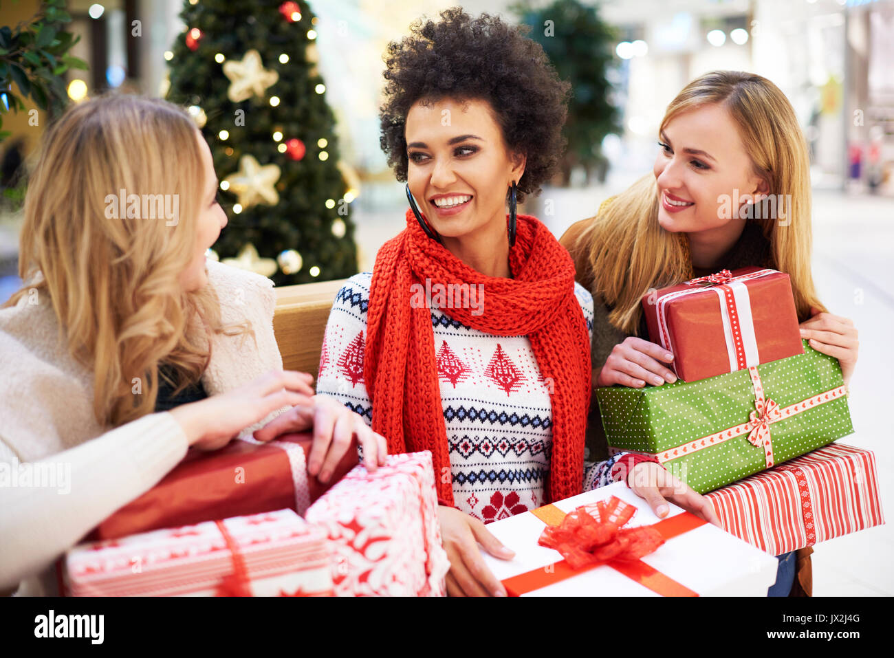 Short break after all day of shopping Stock Photo - Alamy
