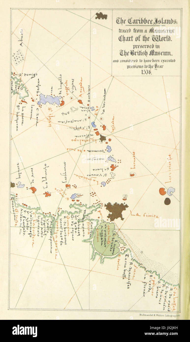 Old map of the caribbean islands hi-res stock photography and images ...