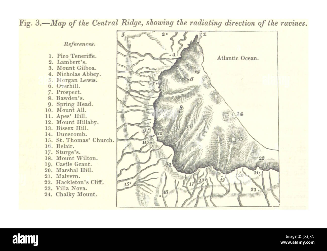 Pg581 Fig3 Map of the Central Ridge Stock Photo - Alamy