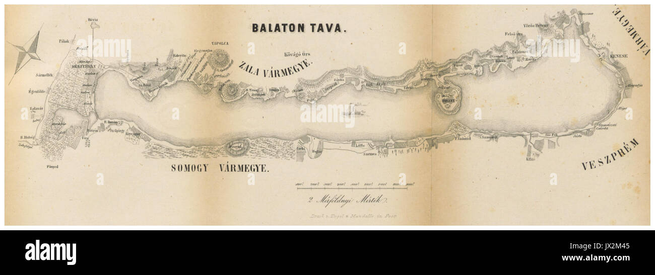 SZ BALATONI1851 pg041 Balaton Tava (Map Stock Photo - Alamy