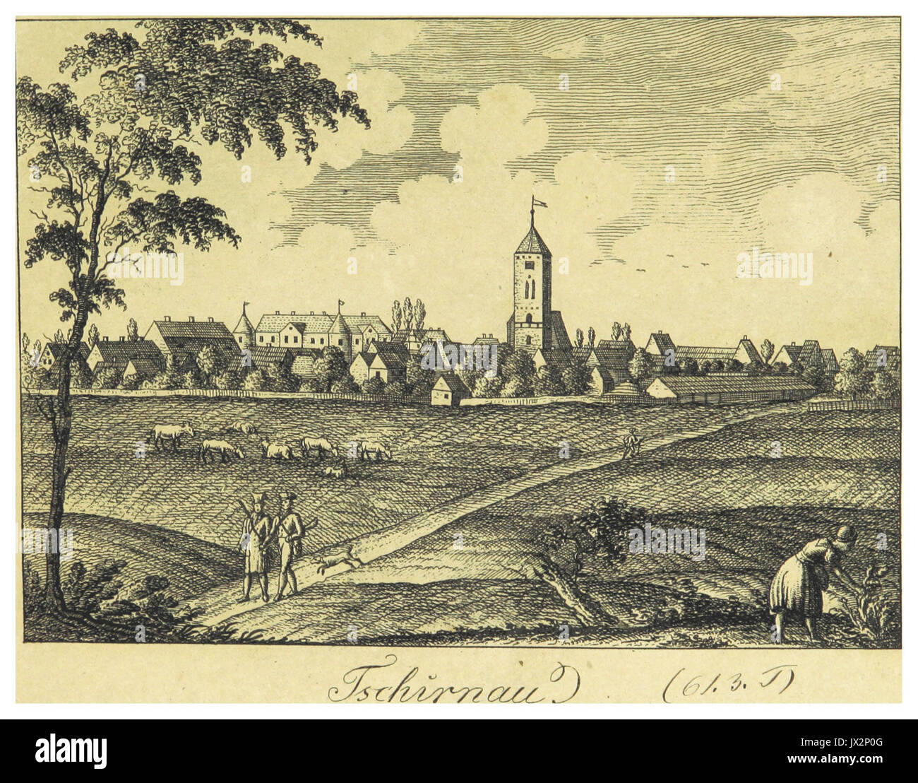 FISCHER, STUCKART(1812) Schlesien p012 Tschirnau Stock Photo - Alamy