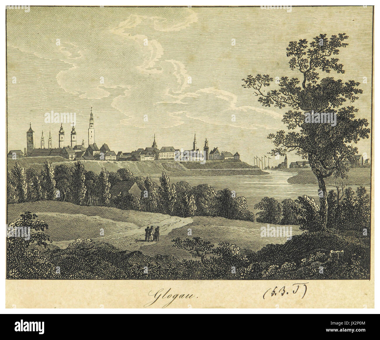 FISCHER, STUCKART(1812) Schlesien p018 Glogau Stock Photo - Alamy
