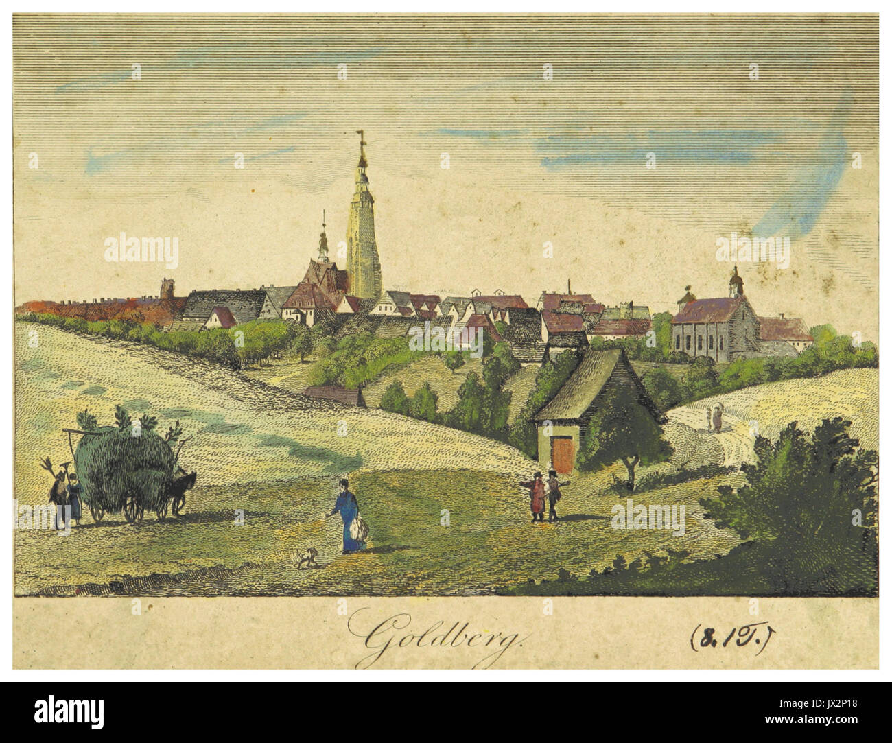 FISCHER, STUCKART(1812) Schlesien p140 Goldberg Stock Photo - Alamy