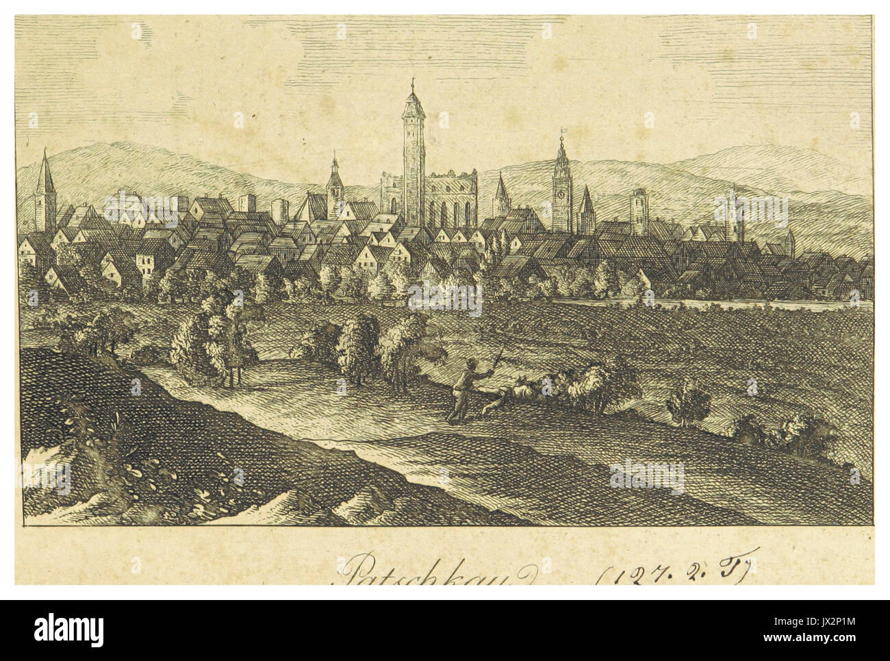 FISCHER, STUCKART(1819) Schlesien p044 Patschkau Stock Photo - Alamy