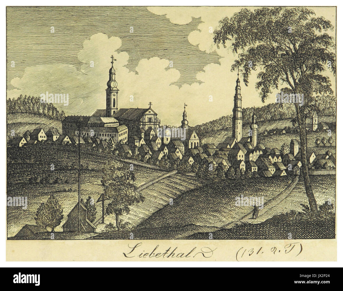 FISCHER, STUCKART(1819) Schlesien p052 Liebethal Stock Photo - Alamy