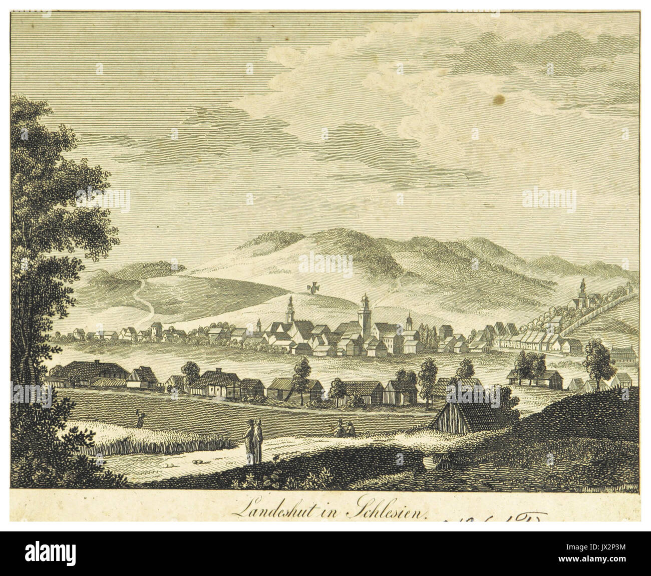 FISCHER, STUCKART(1819) Schlesien p118 Landeshut in Schlesien Stock ...