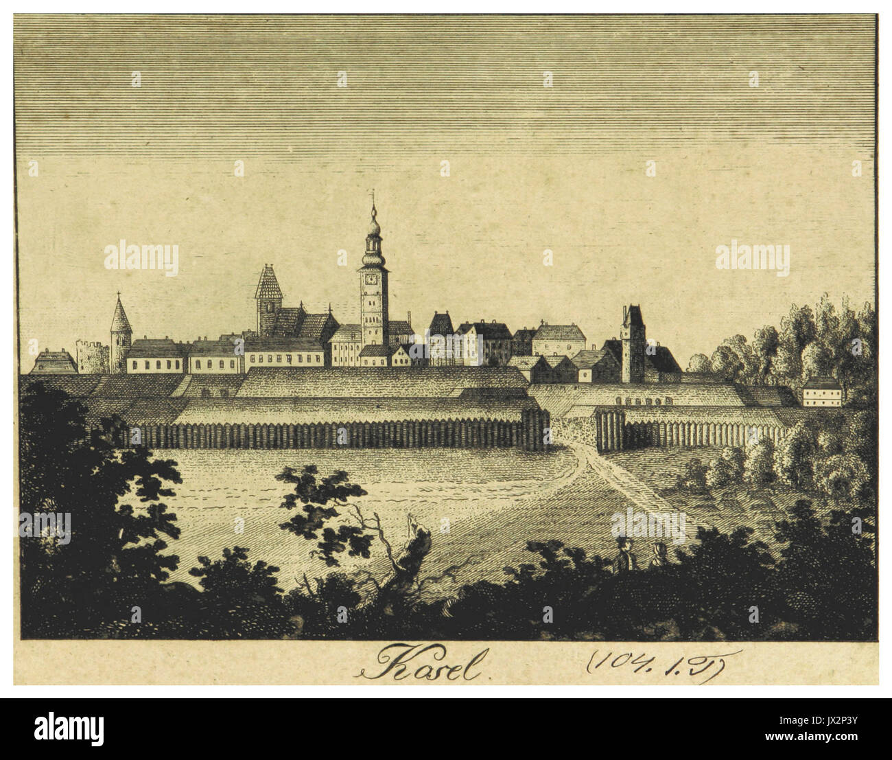 FISCHER, STUCKART(1819) Schlesien p126 Kosel Stock Photo - Alamy