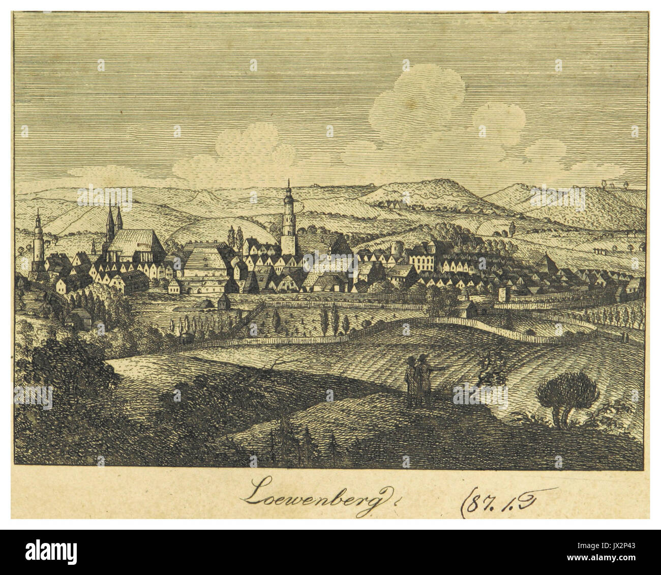 FISCHER, STUCKART(1819) Schlesien p130 Loewenberg Stock Photo - Alamy