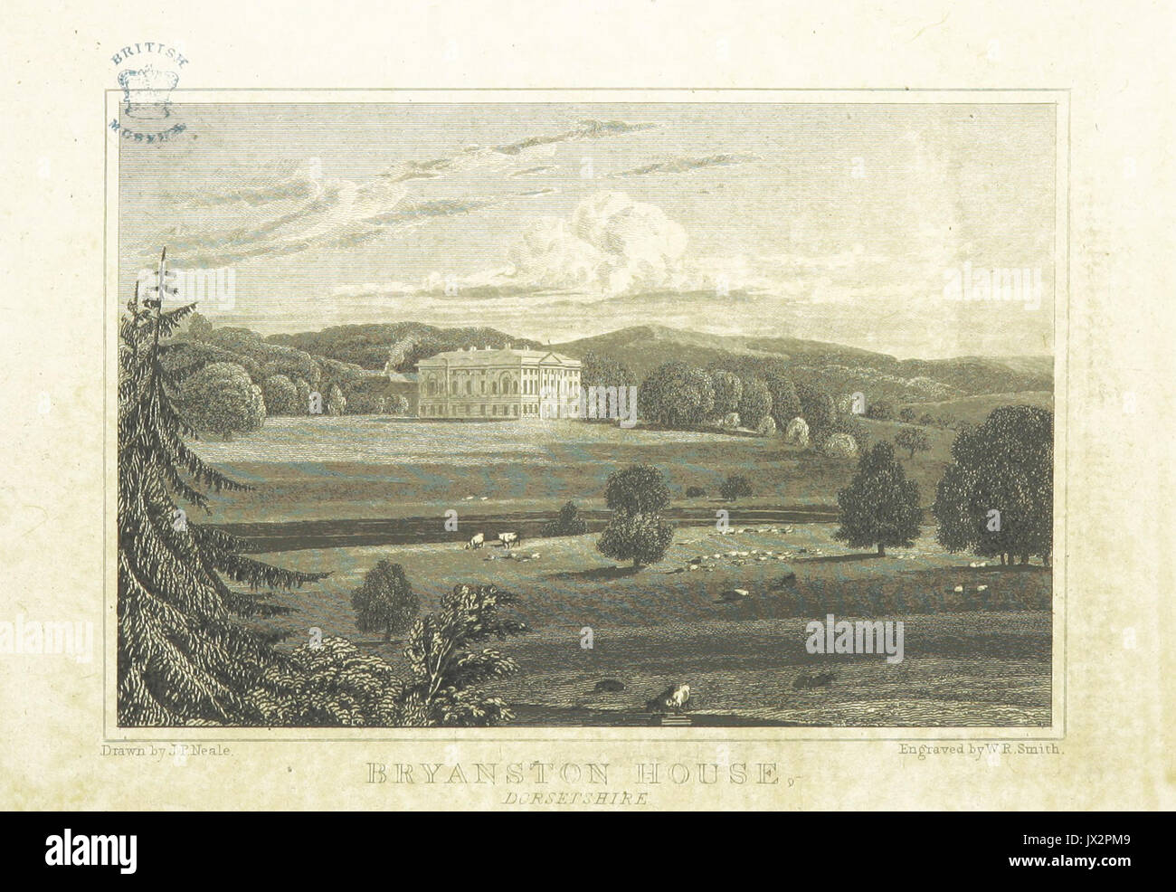 Neale(1818) p1 244 Bryanston House, Dorsetshire Stock Photo - Alamy