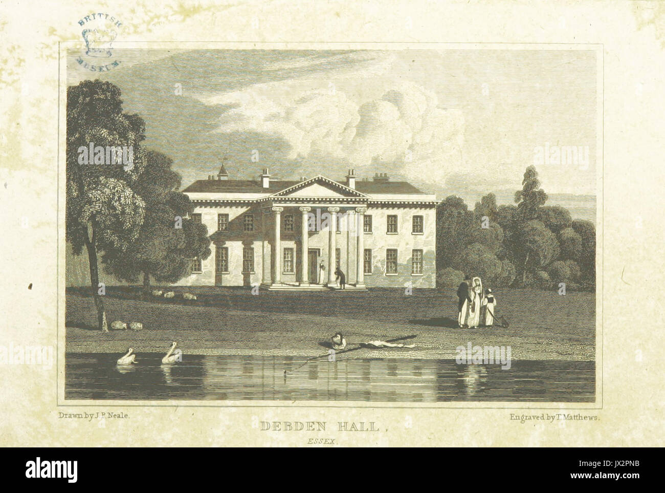 Neale(1818) p1 302 Debden Hall, Essex Stock Photo - Alamy