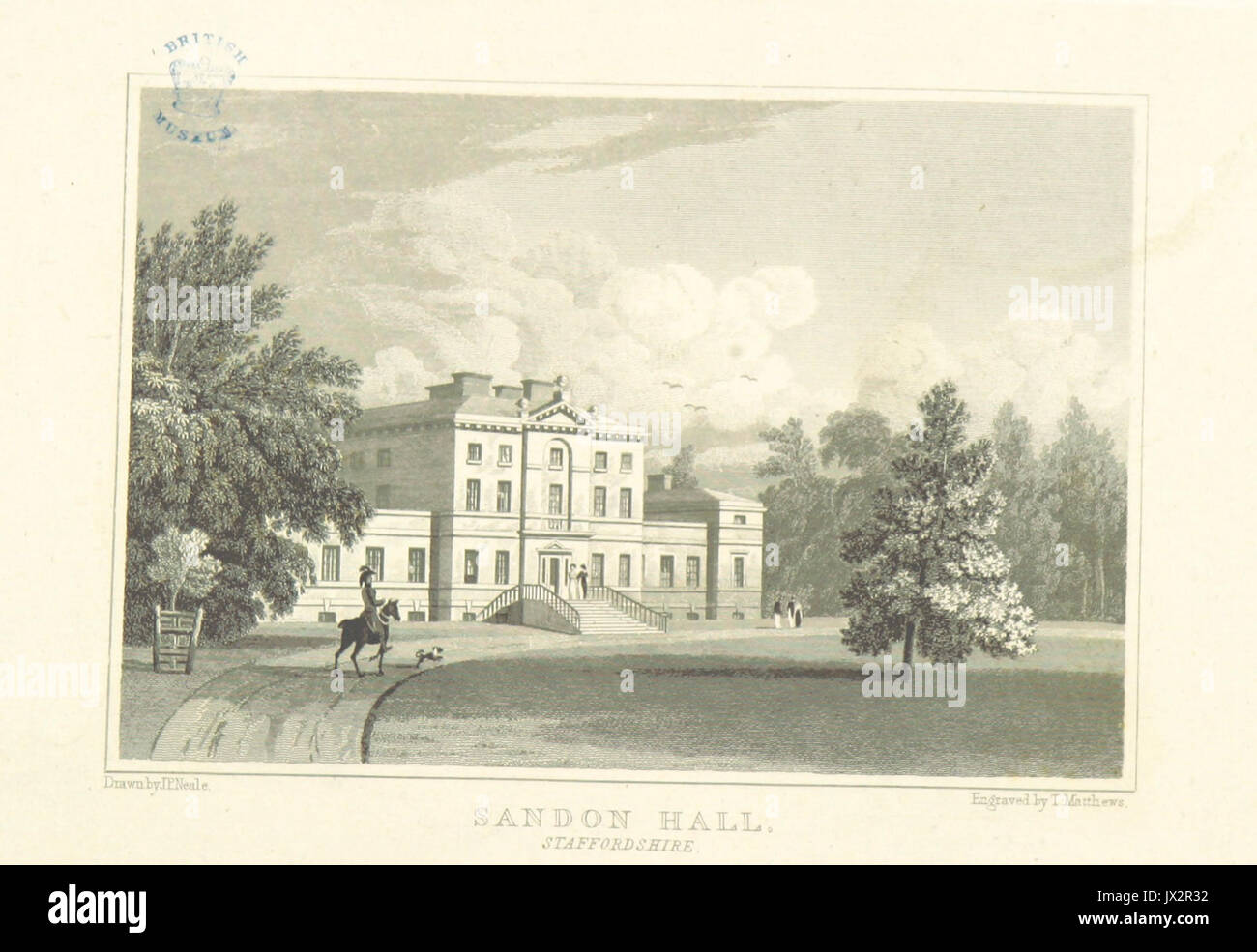 Neale(1818) p4 048 Sandon Hall, Staffordshire Stock Photo - Alamy