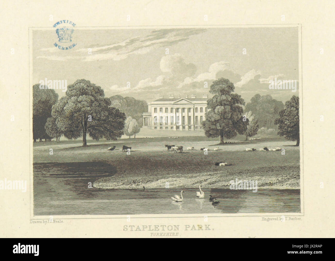 Neale(1818) p5 220 Stapleton Park, Yorkshire Stock Photo - Alamy