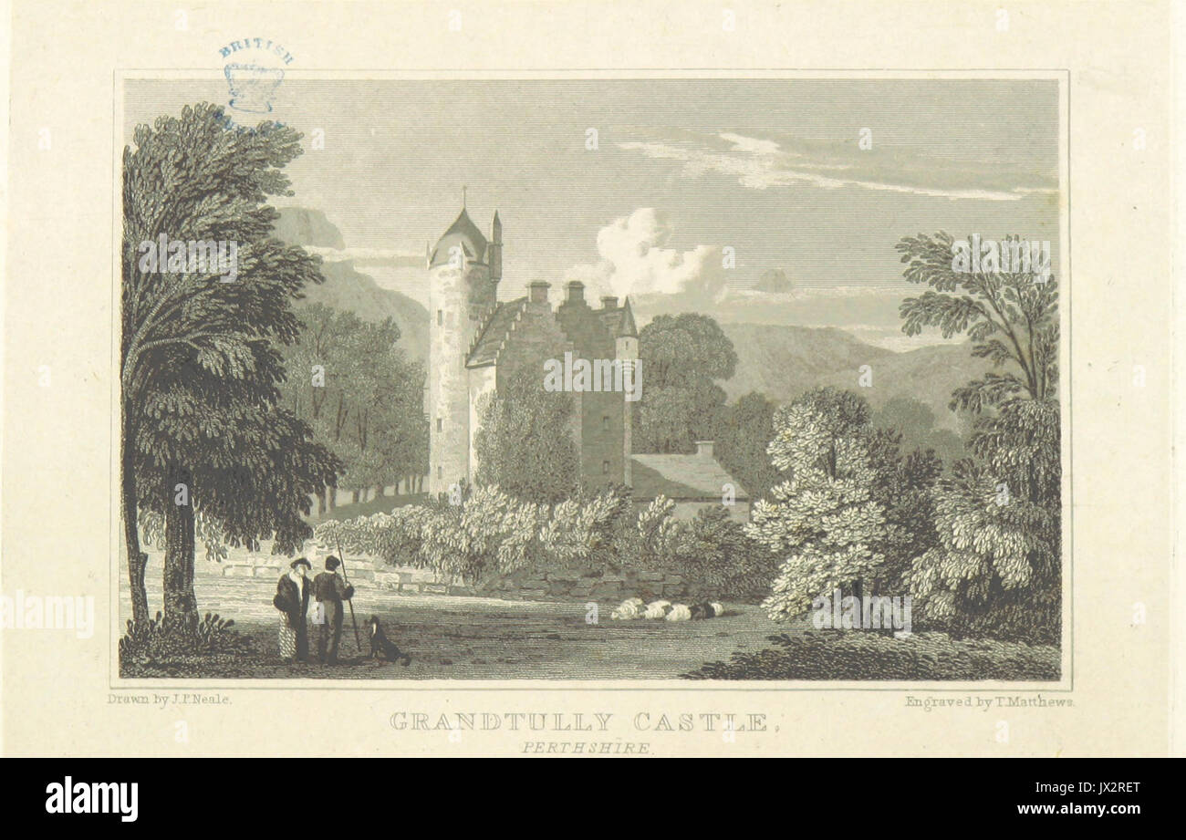 Neale(1818) p6 144 Grandtully Castle, Perthshire Stock Photo - Alamy