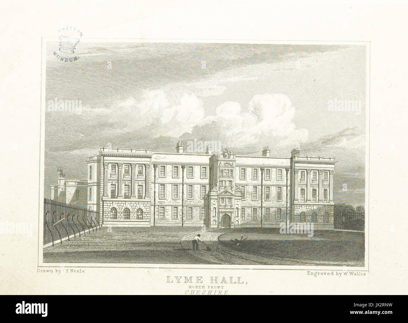 Neale(1824) p1 022 Lyme Hall, Cheshire (North Front Stock Photo - Alamy