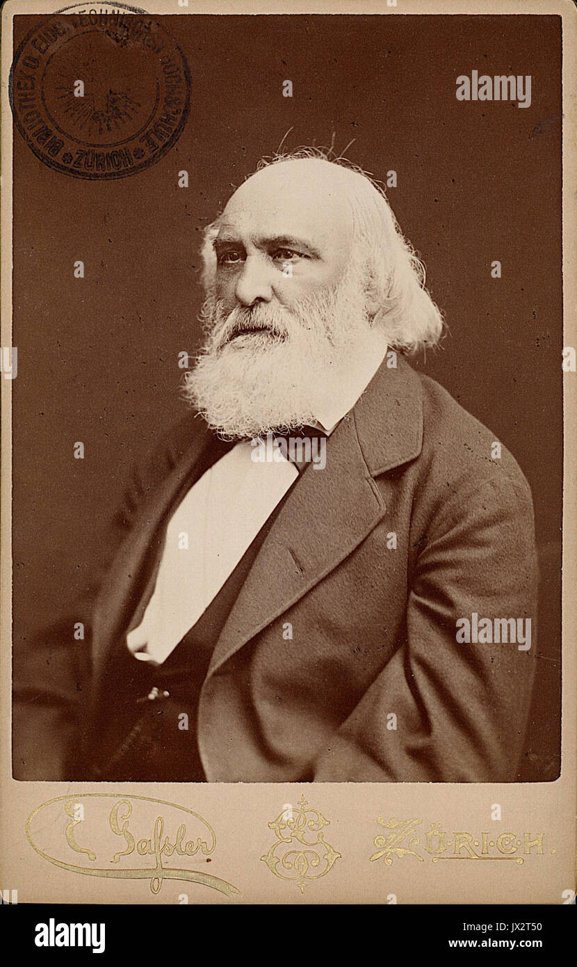 Portrait of Gottfried Kinkel (1815-1882), a German professor, poet, and ...