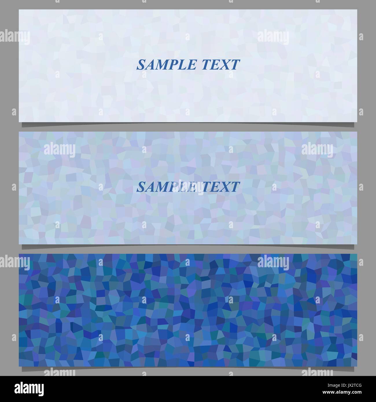 Blue tiled rectangle pattern banner design set Stock Vector Image & Art ...