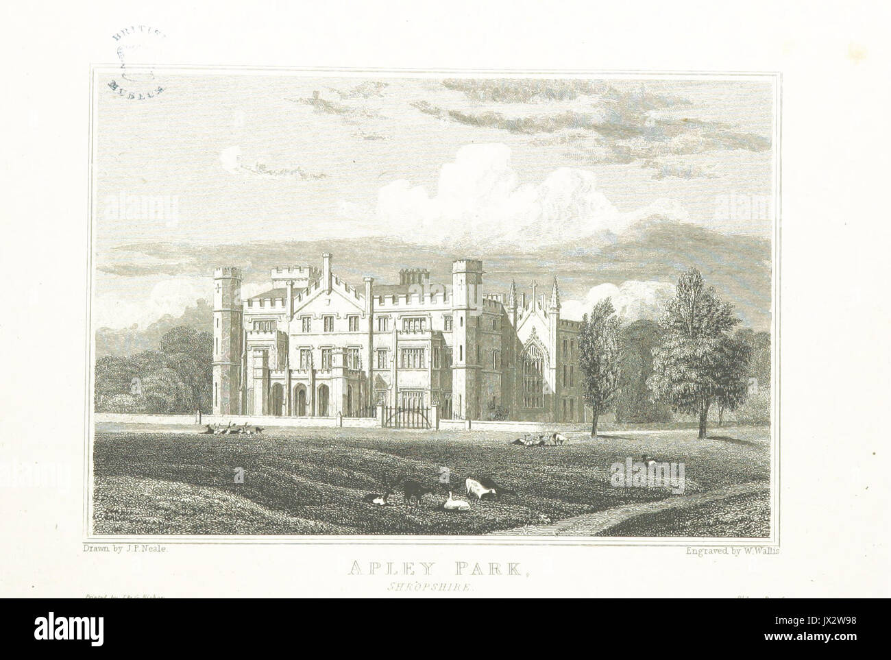Neale(1826) p3 122 Apley Park, Shropshire Stock Photo - Alamy