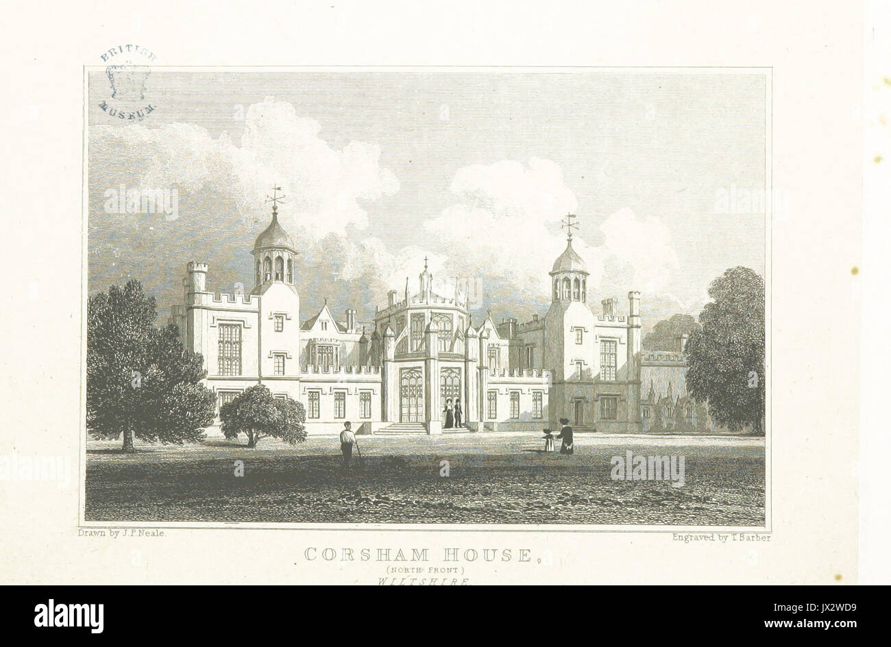 Neale(1825) p2 186 Corsham House, Wiltshire (North Front Stock Photo ...