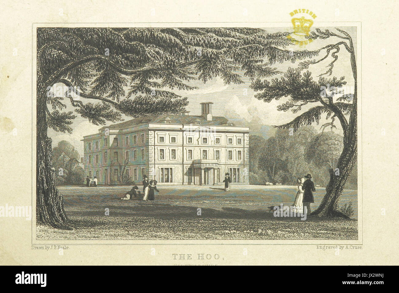 Neale(1829) p5 100 The Hoo, Hertfordshire Stock Photo - Alamy
