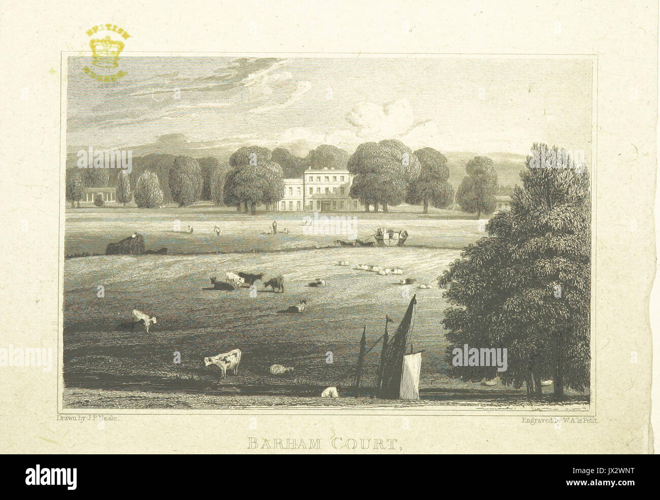 Neale(1829) p5 112 Barham Court, Kent Stock Photo - Alamy