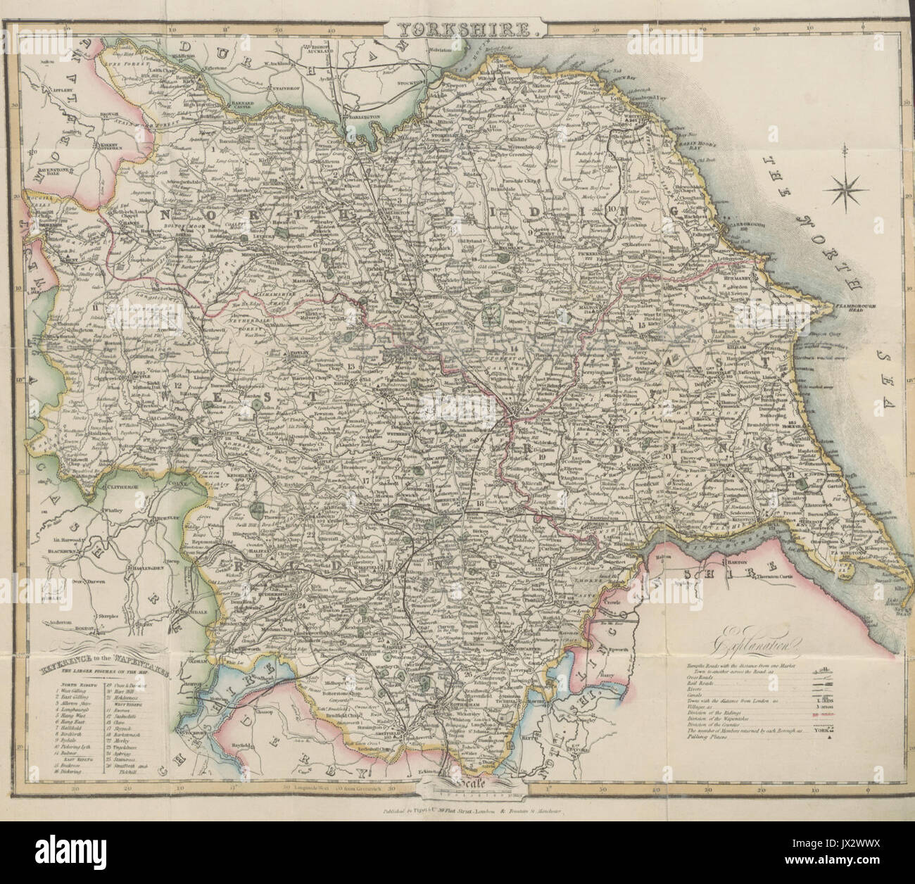 Old yorkshire map hi-res stock photography and images - Alamy