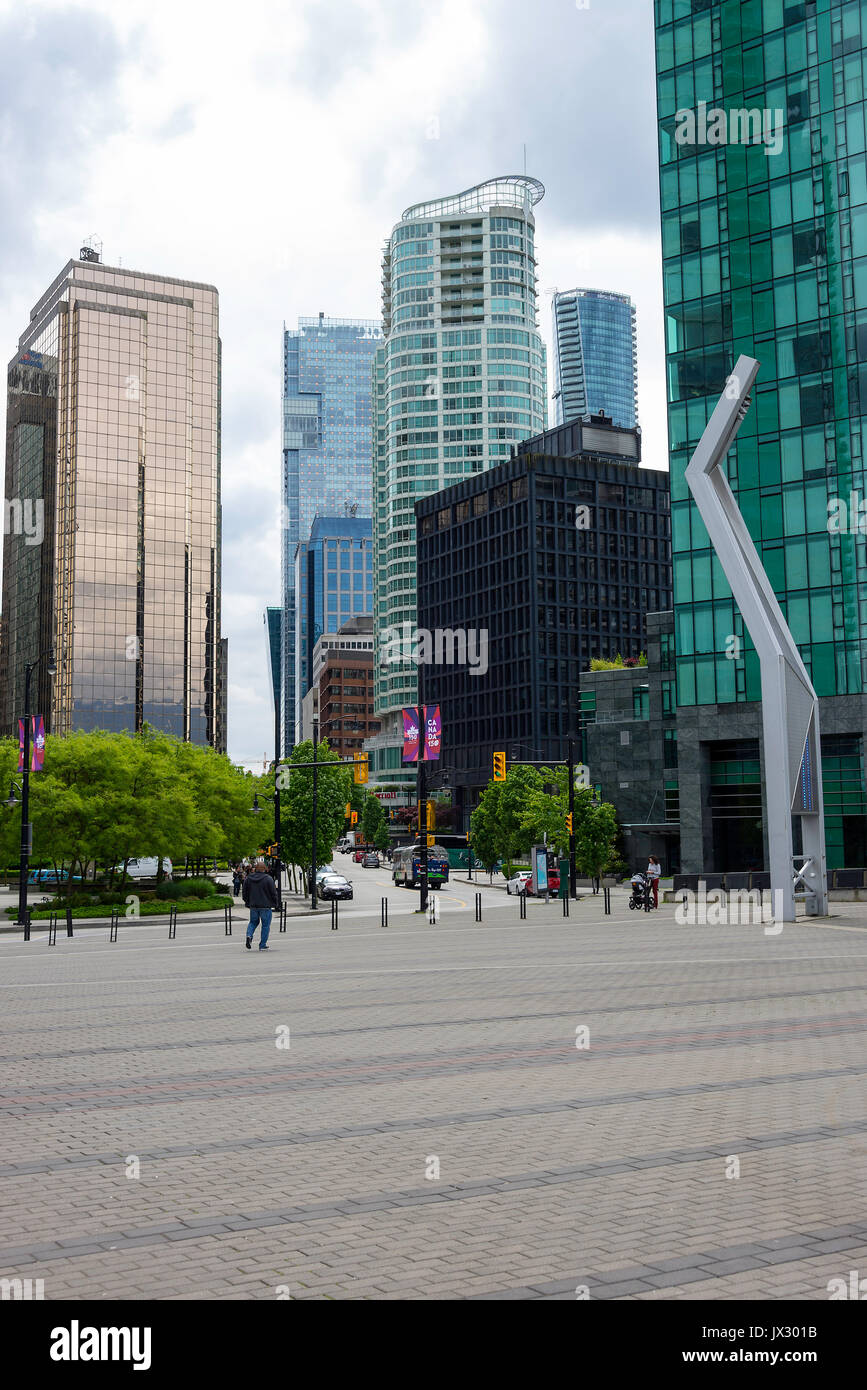 The Wide Space of Canada Place Square with Thurlow Street in the Coal ...