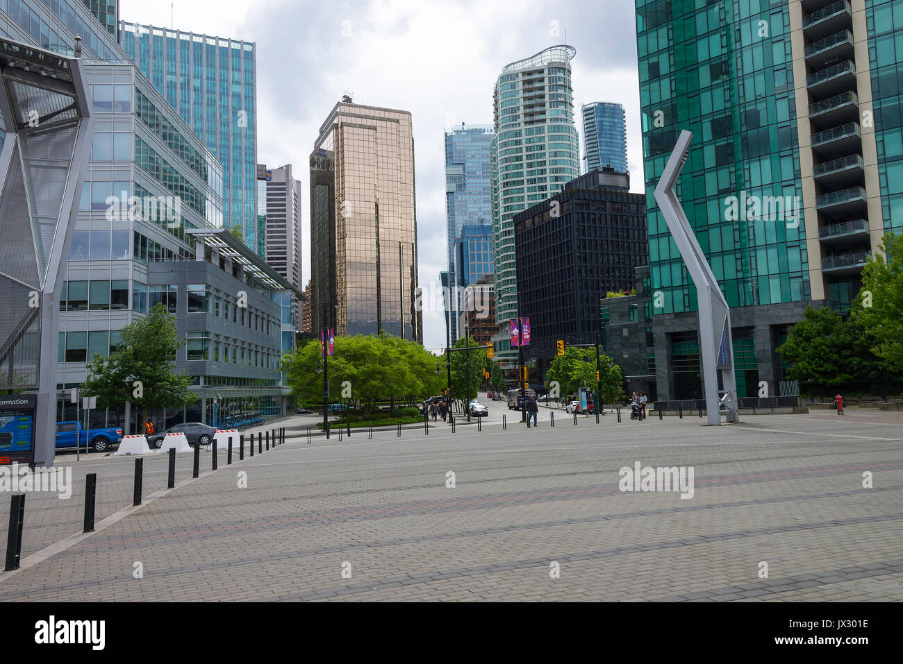 The Wide Space of Canada Place Square with Thurlow Street in the Coal ...