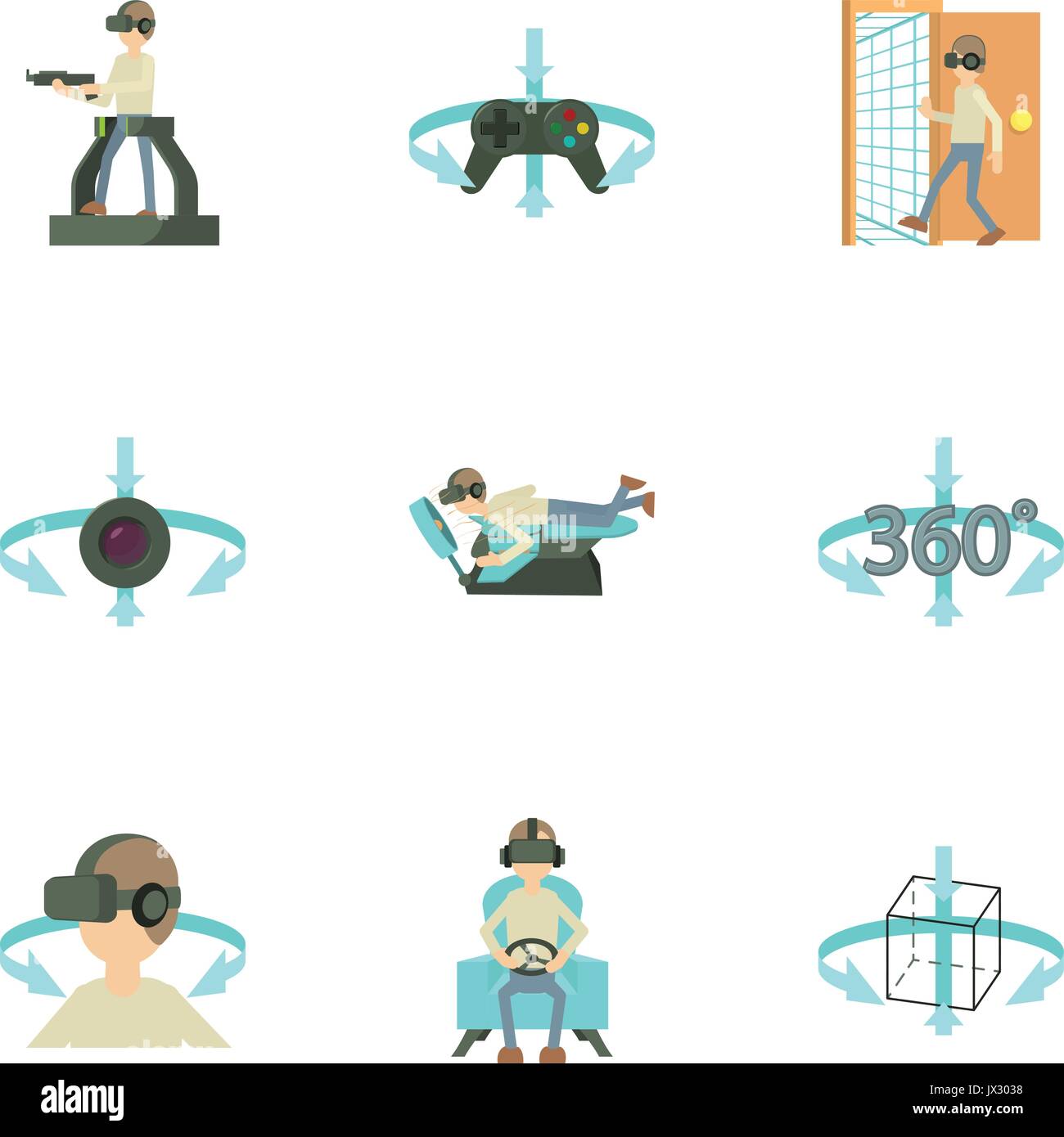 Virtual simulation icons set, cartoon style Stock Vector Image & Art ...