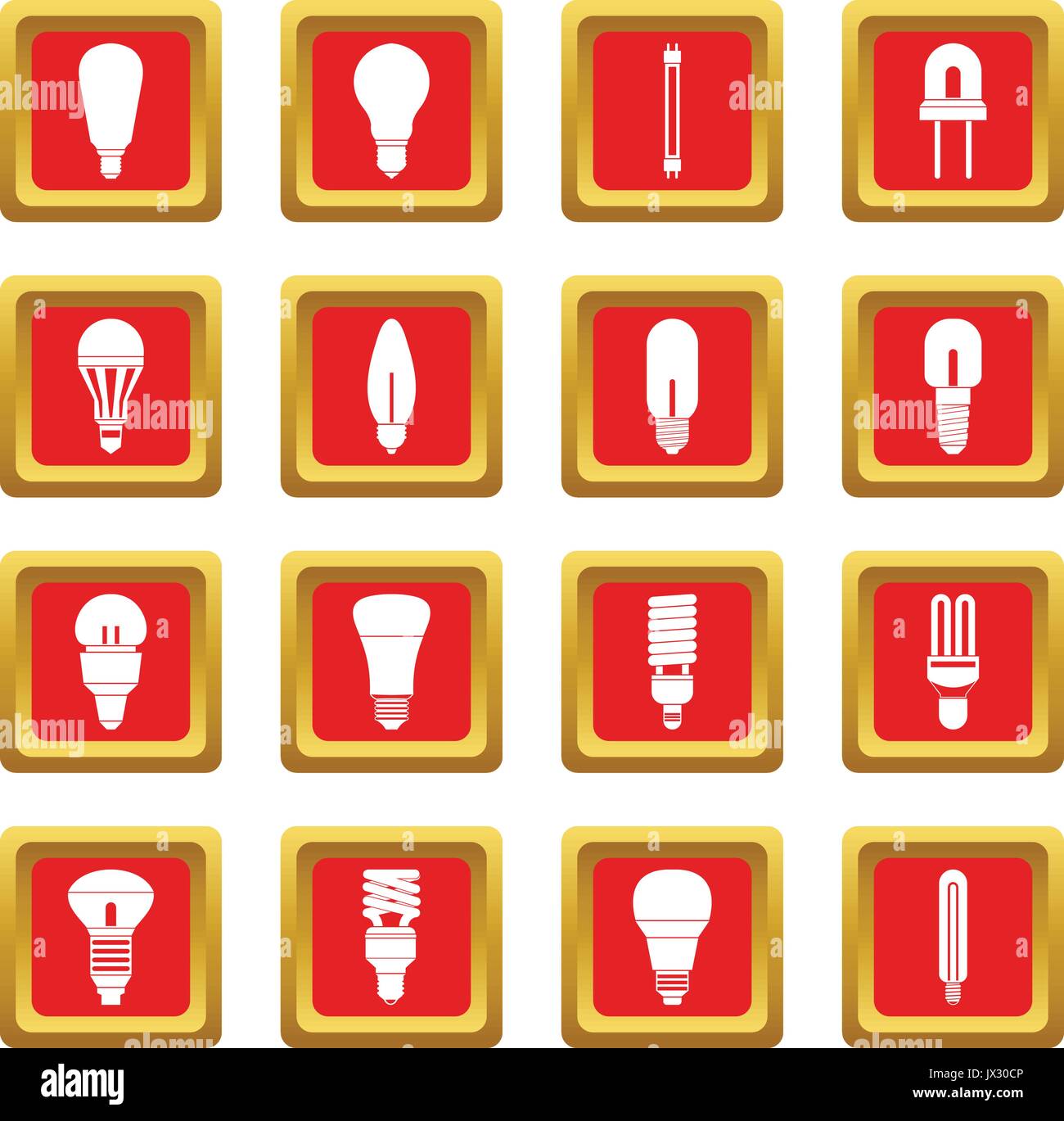 Light bulb icons set red Stock Vector Image & Art - Alamy