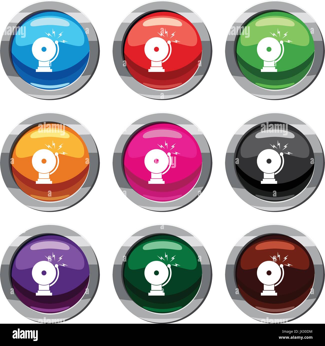 Fire alarm set 9 collection Stock Vector Image & Art - Alamy