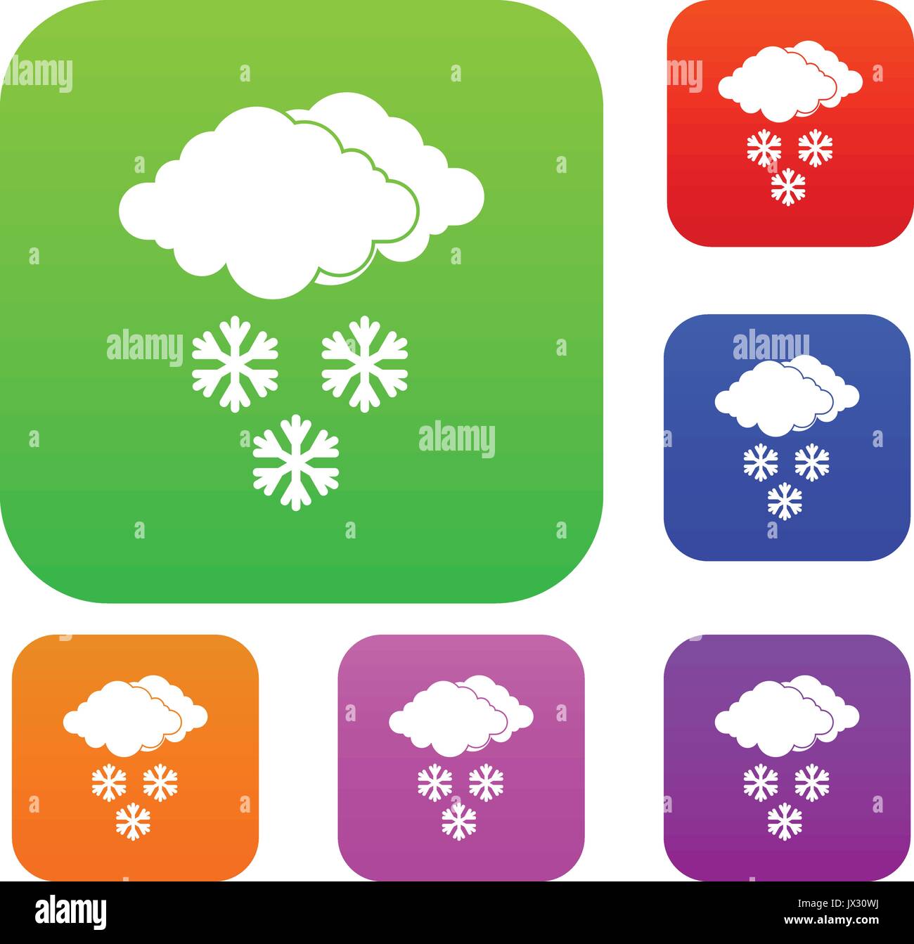 Cloud and snowflakes set collection Stock Vector Image & Art - Alamy