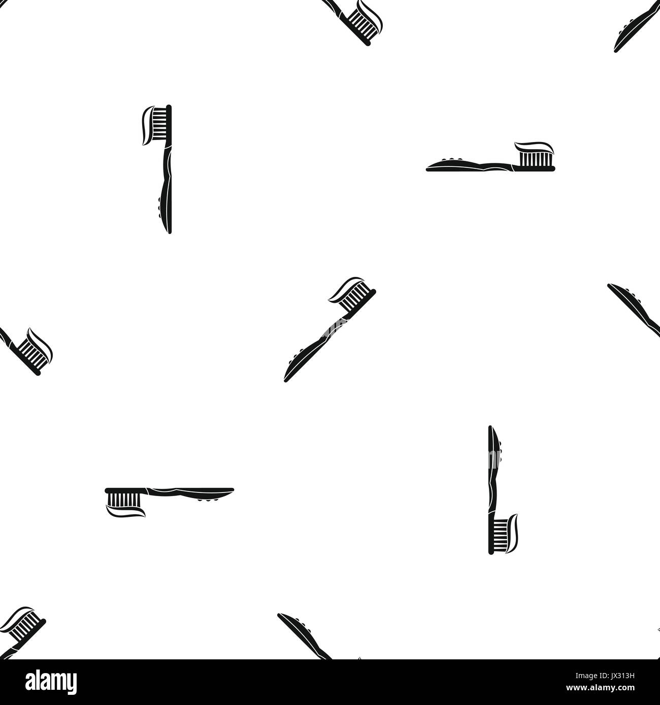Toothbrush with toothpaste pattern seamless black Stock Vector Image ...