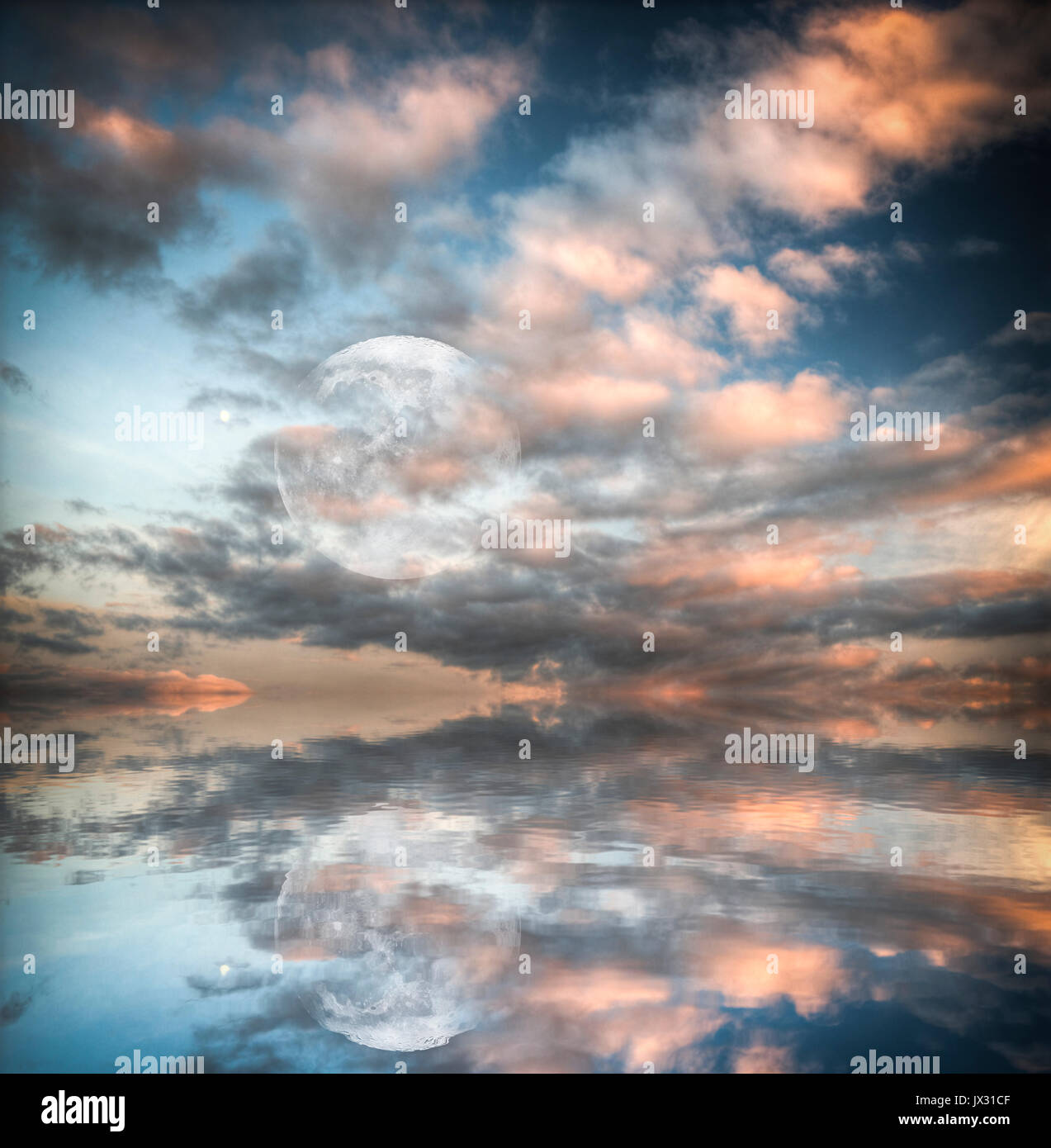 Full moon shines over night hi-res stock photography and images - Alamy