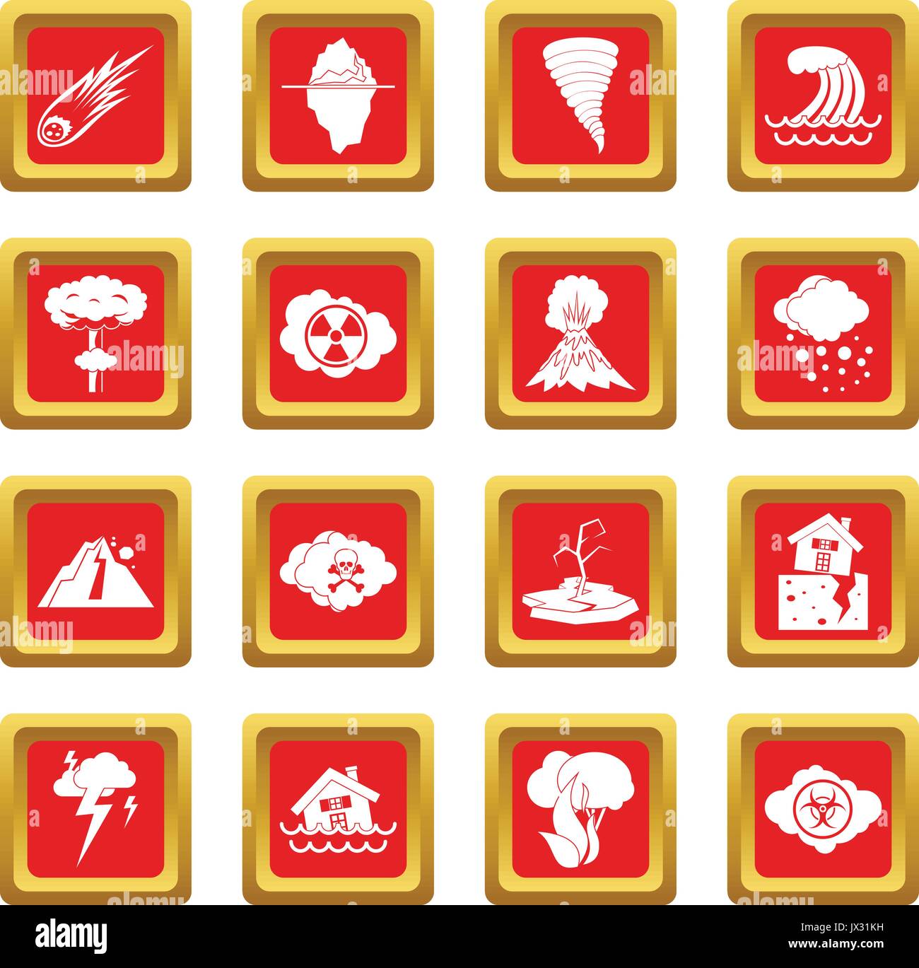 Damaged red flood sign hi-res stock photography and images - Alamy