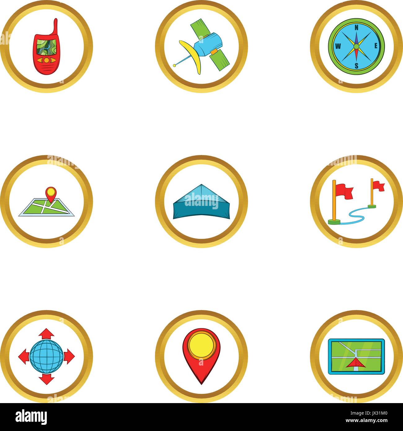 Location icons set, cartoon style Stock Vector Image & Art - Alamy