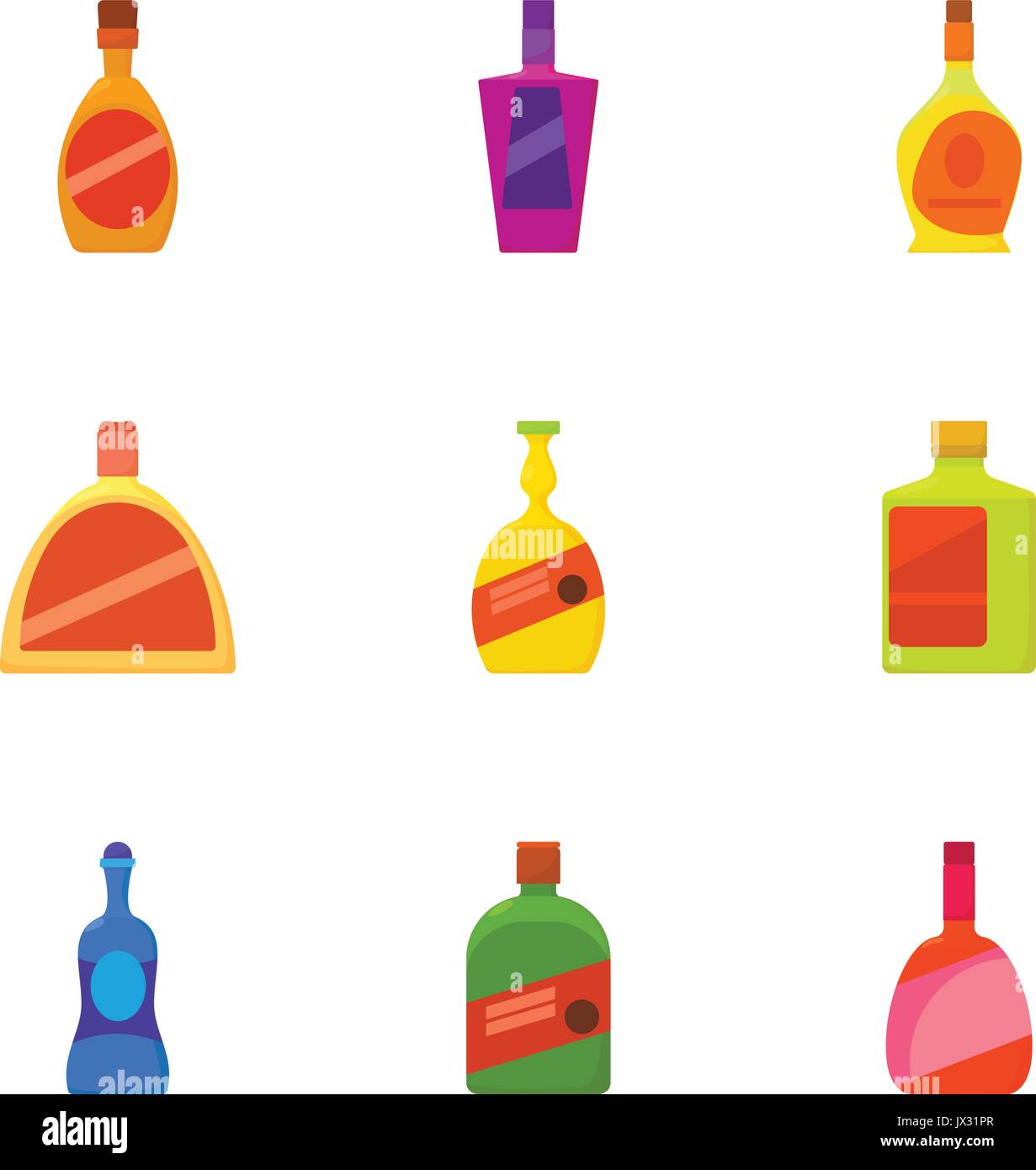 Expensive bottle icons set, cartoon style Stock Vector Image & Art - Alamy