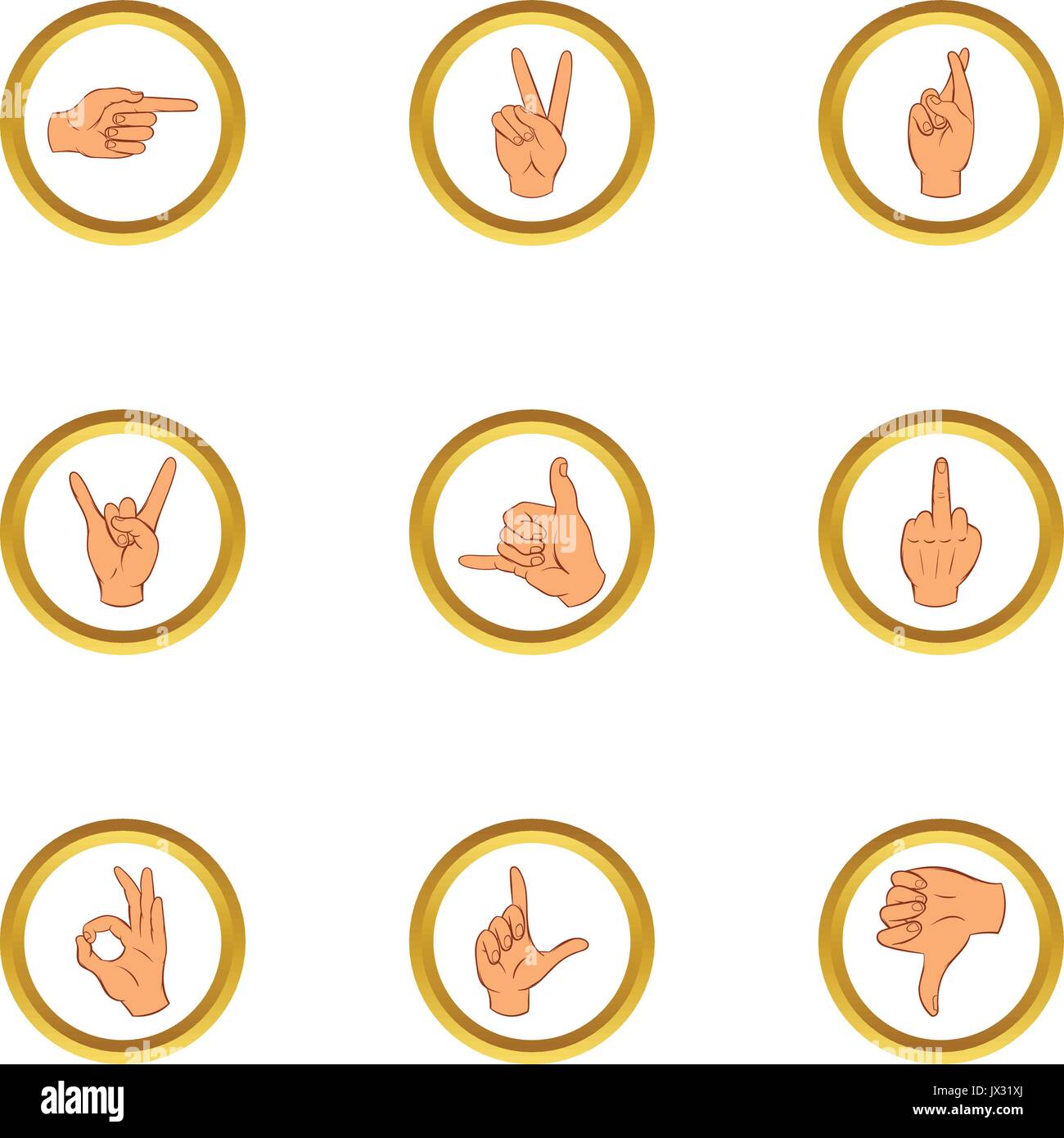 Hand gesture for communication icons set Stock Vector Image & Art - Alamy