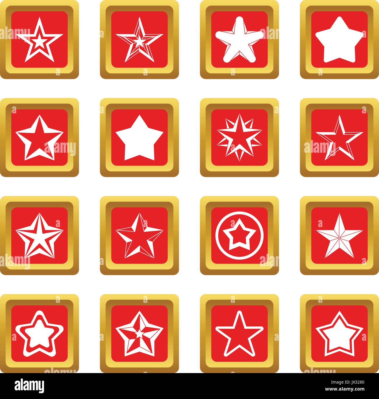 Star icons set red Stock Vector Image & Art - Alamy