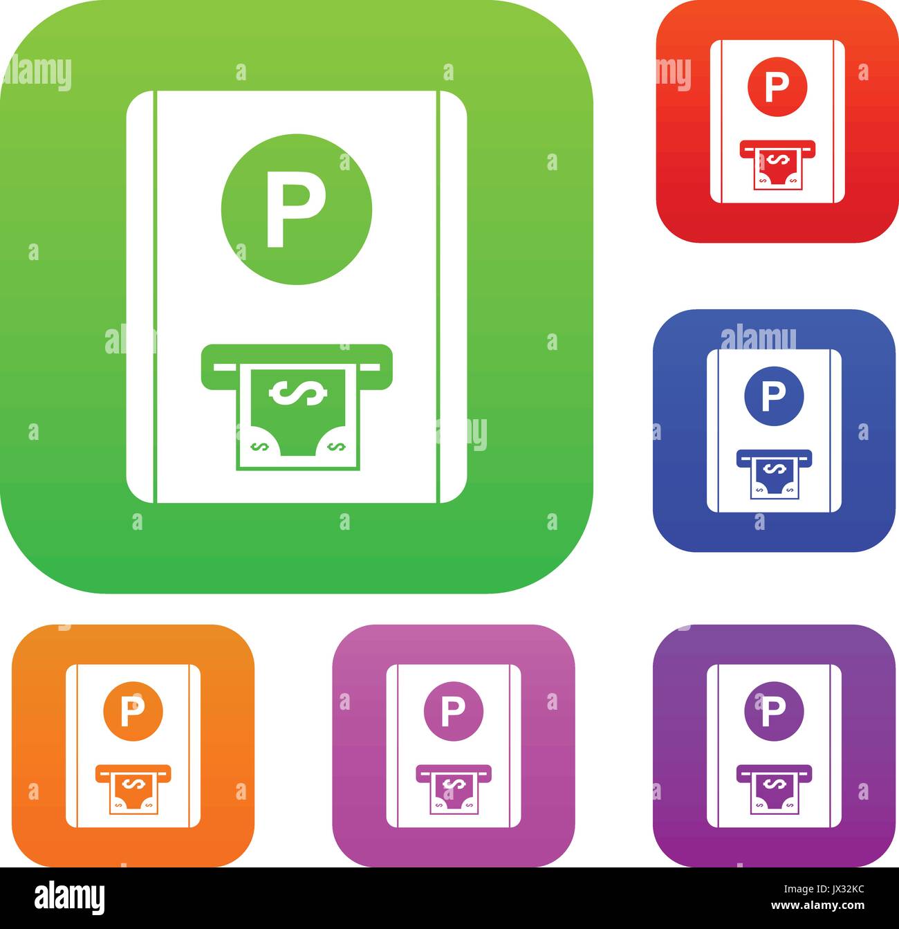 Blue sign parking ticket machine Stock Vector Images - Alamy