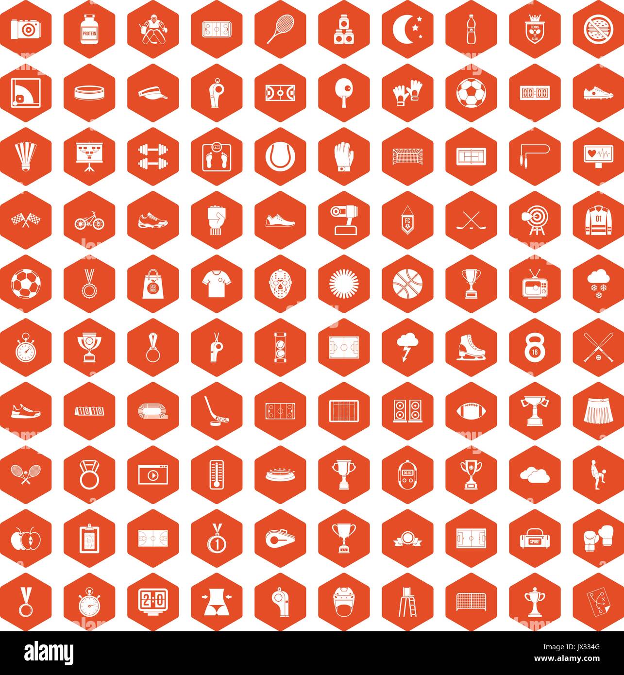 100 stadium icons hexagon orange Stock Vector Image & Art - Alamy