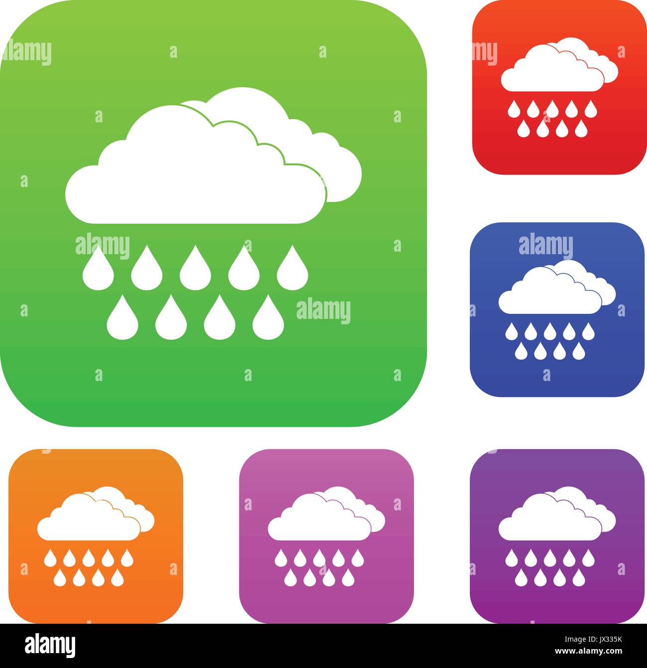 Cloud and rain set collection Stock Vector Image & Art - Alamy