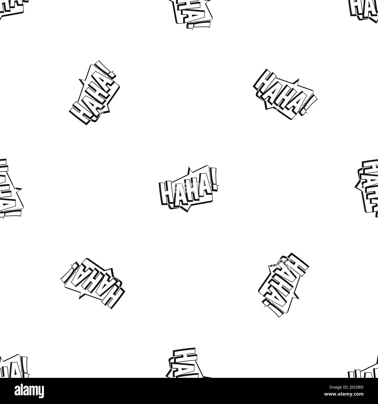 HAHA, comic text sound effect pattern seamless black Stock Vector Image ...