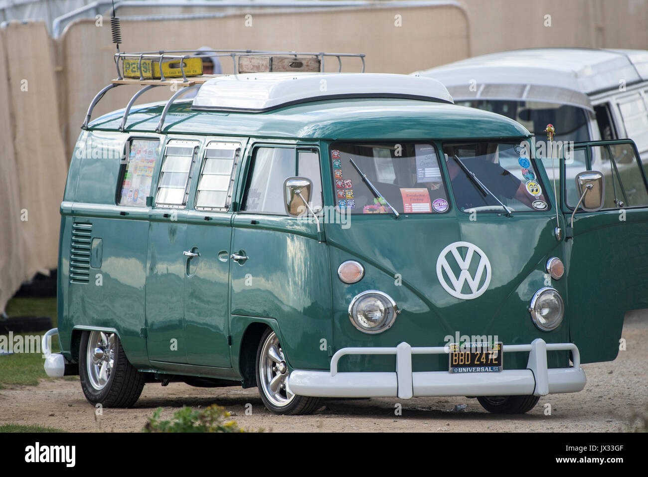 A fully restored vintage split screen VW Campervan Stock Photo - Alamy