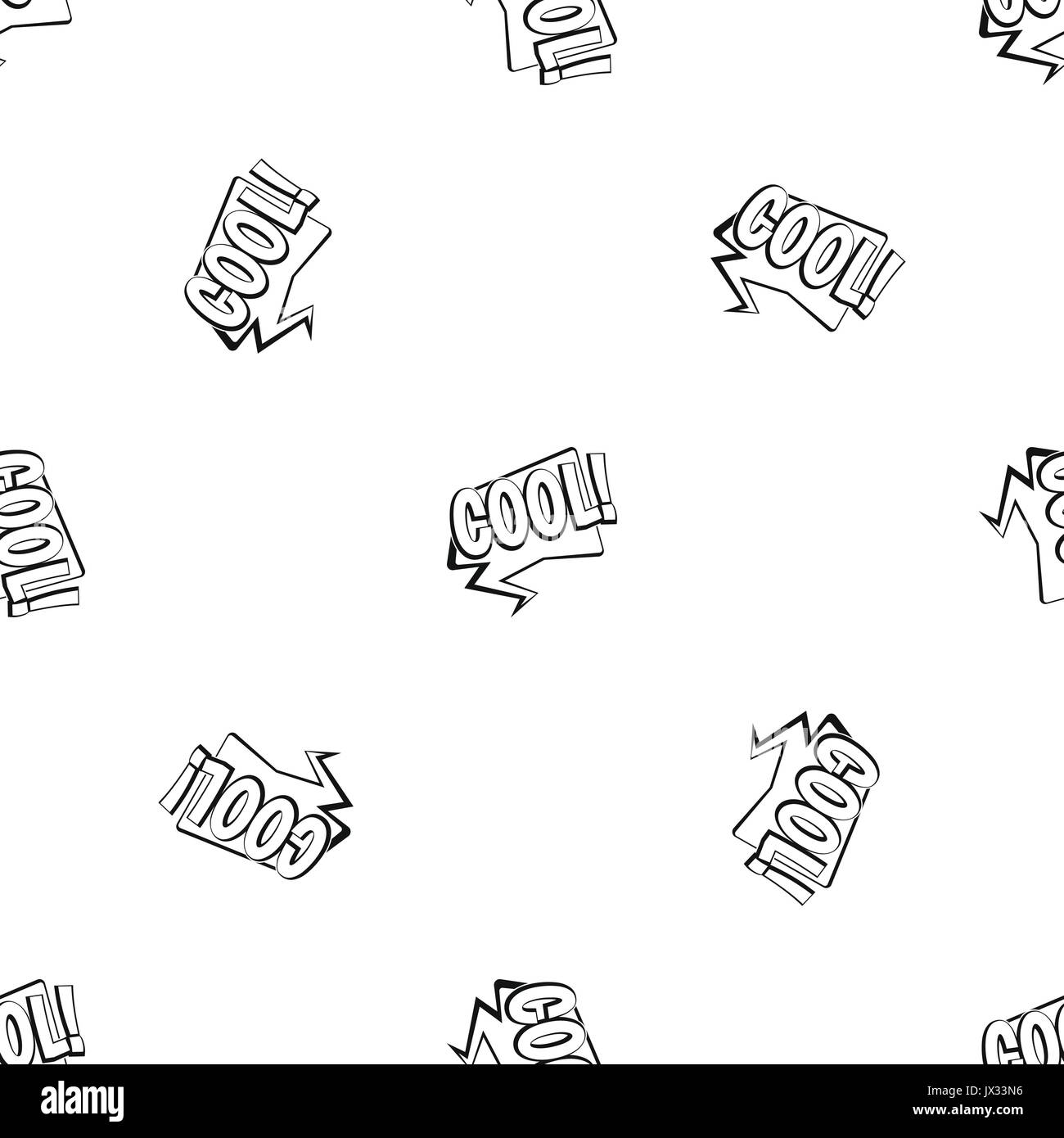 COOL, comic text speech bubble pattern seamless black Stock Vector ...