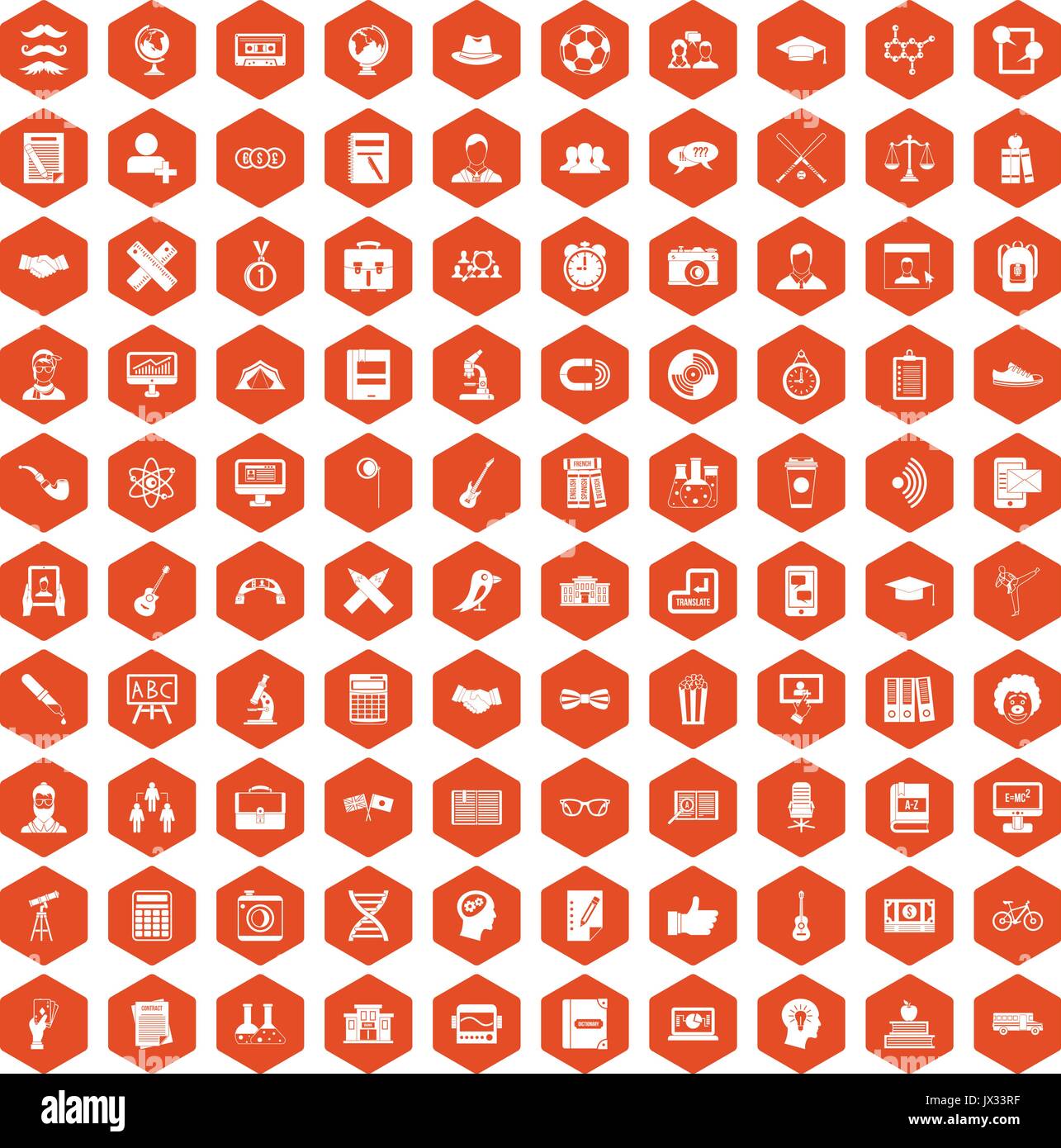 100 student icons hexagon orange Stock Vector Image & Art - Alamy