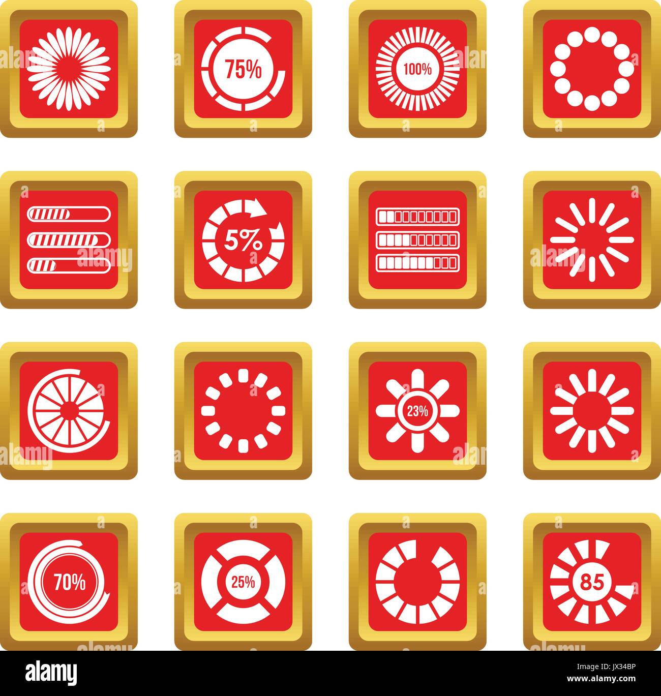Loading bars and preloaders icons set red Stock Vector Image & Art - Alamy