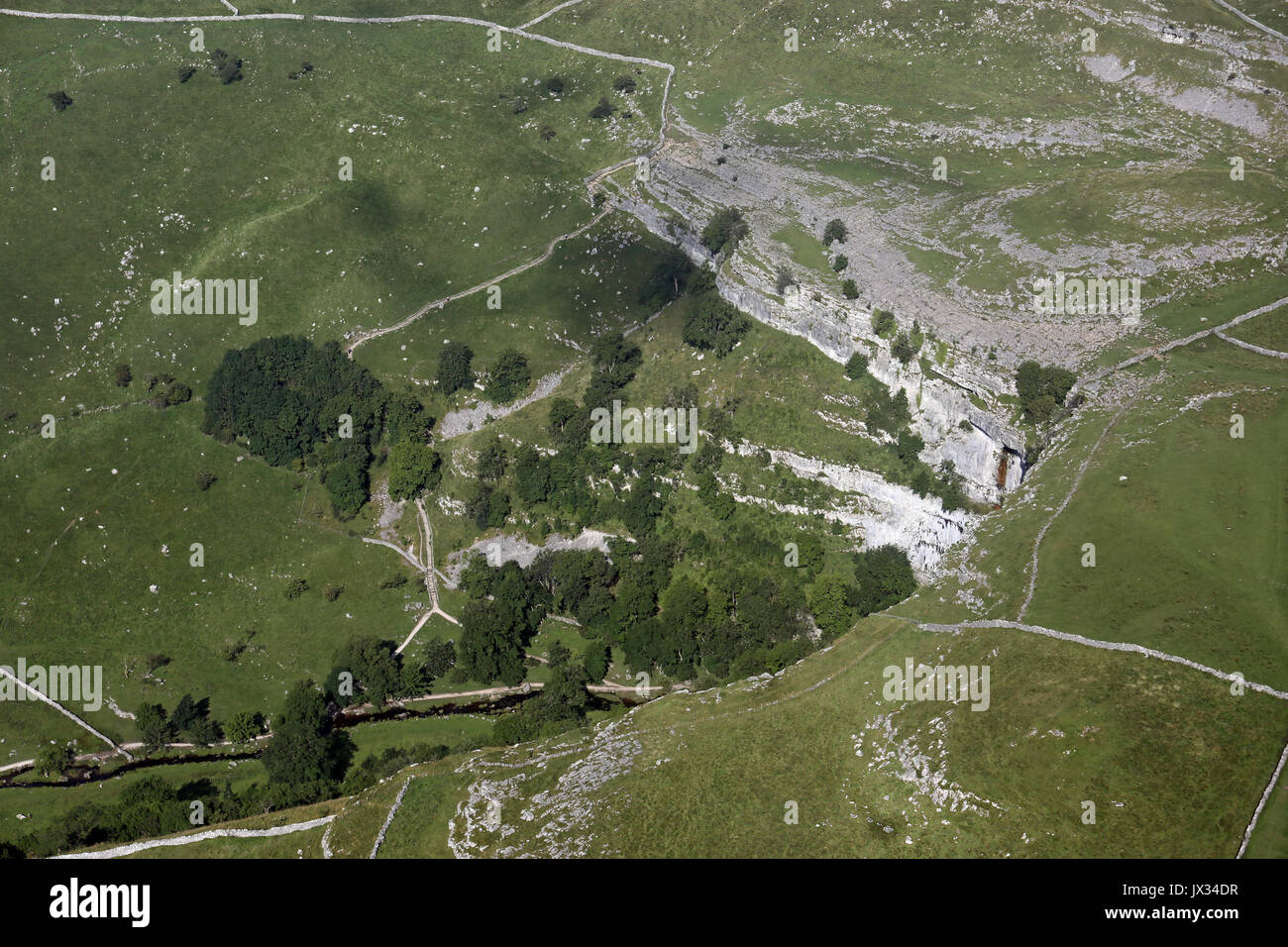 aerial view of Malham Cove, Yorkshire Dales, UK Stock Photo - Alamy