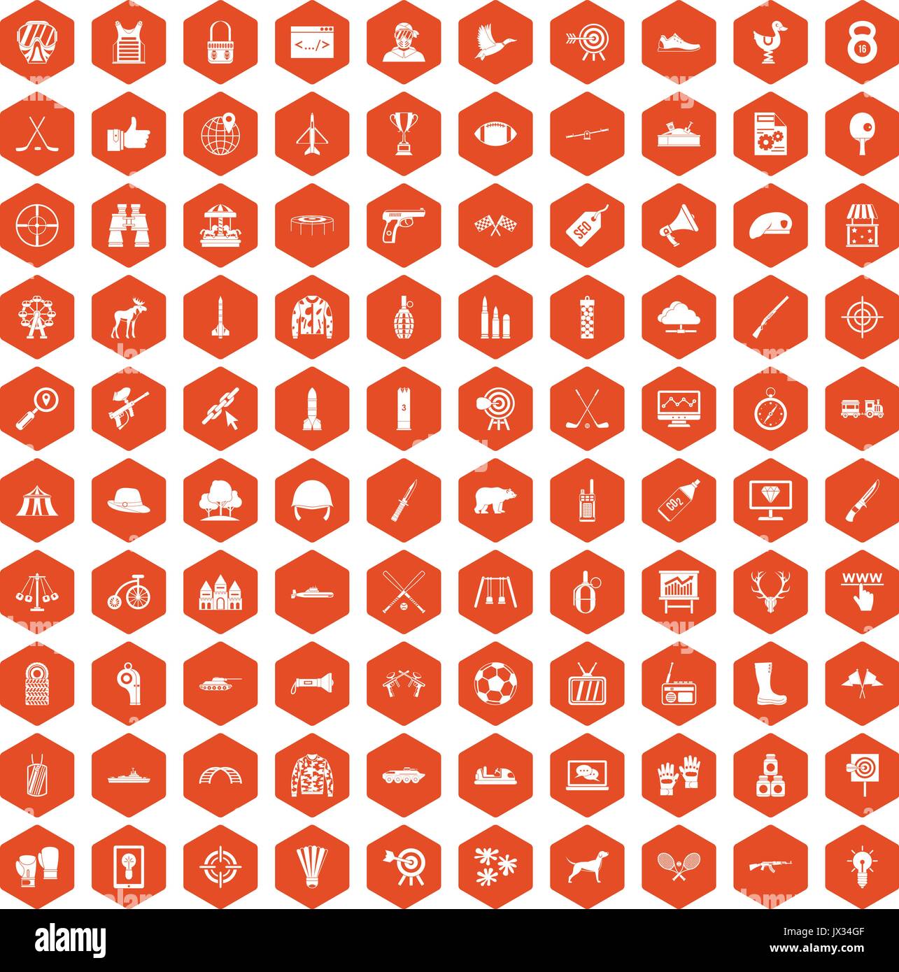 100 target icons hexagon orange Stock Vector Image & Art - Alamy